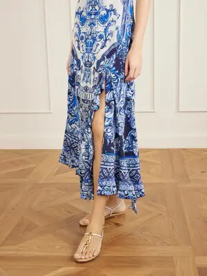 Camilla Crystal-embellished Printed Silk Midi Dress