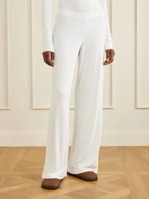 Eterne Easy Lounge Ribbed-knit Jersey Wide-leg Pants