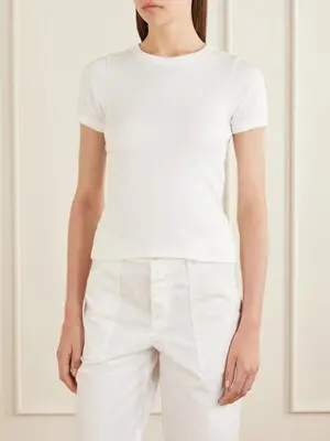 FLORE FLORE Car Ribbed Organic Cotton-jersey T-shirt