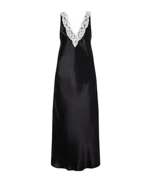 Maria Mcmanus Lace-trimmed Satin Maxi Dress - No