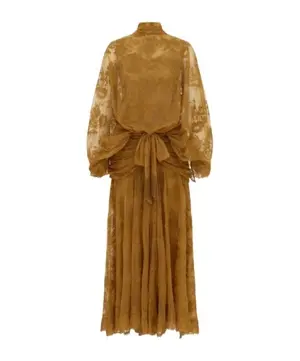 Zimmermann Ascent Batwing Lace Gown - Chartreuse