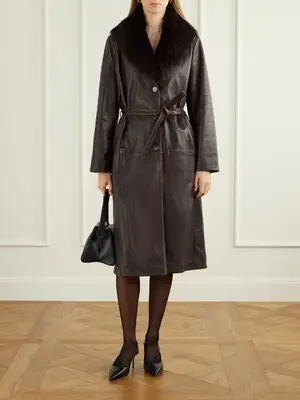Nour Hammour Leather Trench
