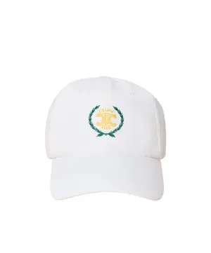 Celine Richelieu Cap In Light Cotton Twill - White