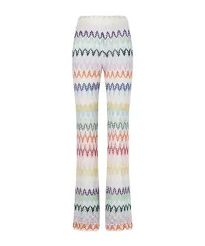 Missoni Striped Metallic Crochet-knit Flared Pants - No