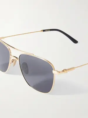 THISTLES The Malone Aviator-style Gold-tone Sunglasses