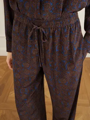 Matteau Printed Silk-crepe De Chine Straight-leg Pants