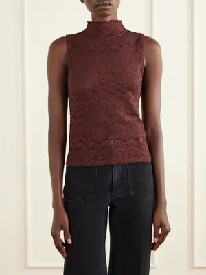 Veronica Beard Lace High-neck Top