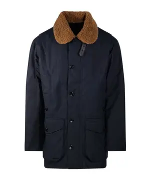 Barbour Fleece Collar Coat - Blue