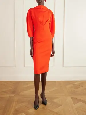 Carolina Herrera Stretch-wool Midi Dress