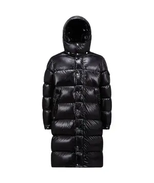 Moncler Hanoverian Logo Patch Quilted Coat - Black