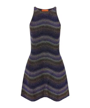 Missoni Metallic Striped Crochet-knit Mini Dress - No