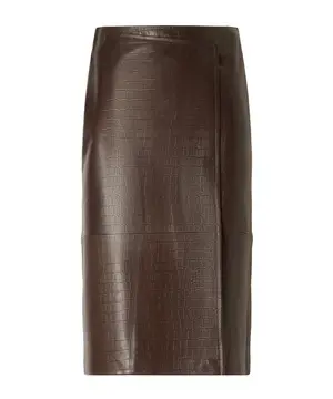 Nour Hammour Leather Midi Wrap Skirt - No