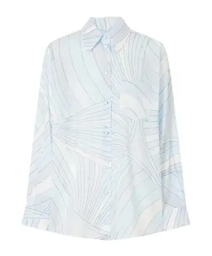 Emilio Pucci Iride Print Muslin Shirt - Blue