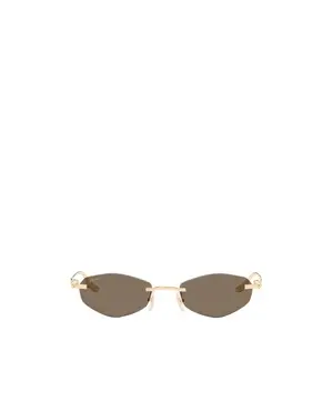 Cartier Rimless Oval Sunglasses - Brown