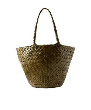 Dragon Diffusion Woven Leather Tote - Brown