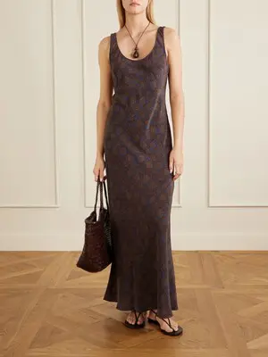 Matteau Printed Silk-crepe Maxi Dress