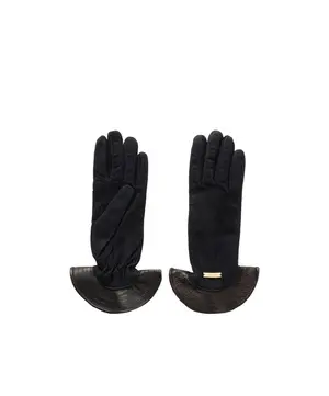 Giuliva Heritage Leather-trimmed Suede Gloves