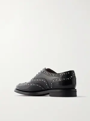 Church's Burwood Met Studded Glossed-leather Brogues