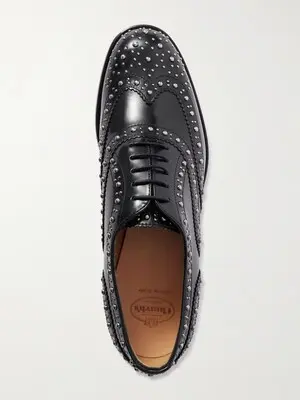 Church's Burwood Met Studded Glossed-leather Brogues
