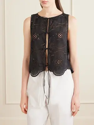 Matteau Scalloped Broderie Anglaise Cotton Top