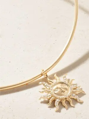 MARLO LAZ 14-karat Gold Diamond Pendant Necklace