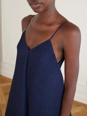 J.W.ANDERSON Tiered Asymmetric Pleated Crepe De Chine Mini Dress