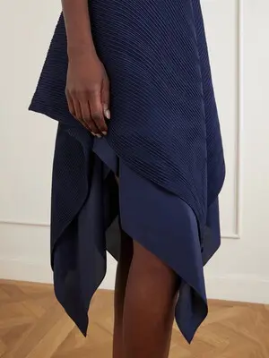 J.W.ANDERSON Tiered Asymmetric Pleated Crepe De Chine Mini Dress