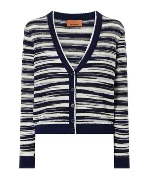 Missoni Striped Cashmere And Wool-blend Cardigan - No