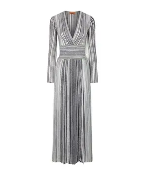 Missoni Striped Sequin-embellished Metalic Crochet-knit Maxi Dress - No