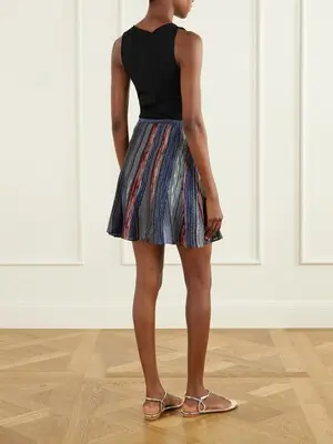 Missoni Striped Metallic Crochet-knit Mini Skirt