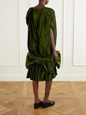 Simone Rocha Bow-detailed Taffeta Midi Dress
