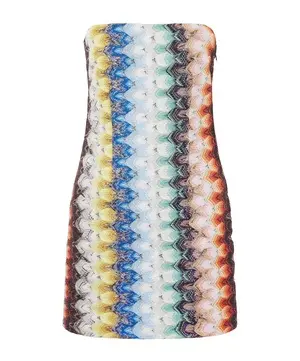 Missoni Strapless Striped Metallic Crochet-knit Mini Dress - Multicolor