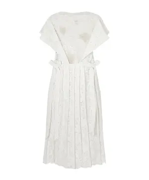 Simone Rocha Embellished Pleated Lace Midi Dress - No