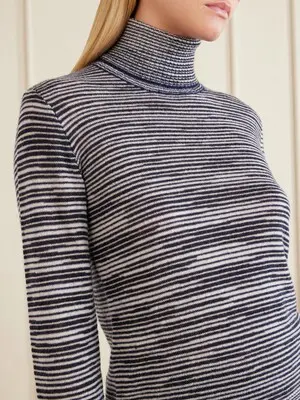 Missoni Striped Cashmere And Wool-blend Turtleneck Sweater
