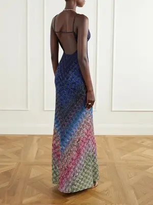 Missoni Striped Crochet-knit Maxi Dress