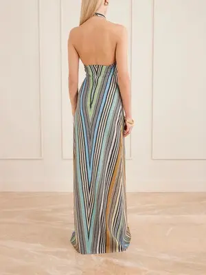 Missoni Striped Metallic Crochet-knit Maxi Dress