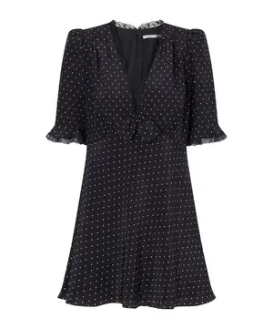 Alessandra Rich Silk-satin Mini Dress - Black