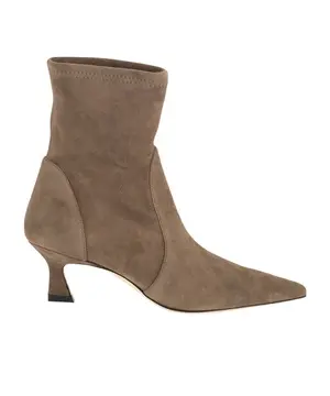 STUART WEITZMAN Vinnie Bootie 50 Suede Ankle Boots - Brown
