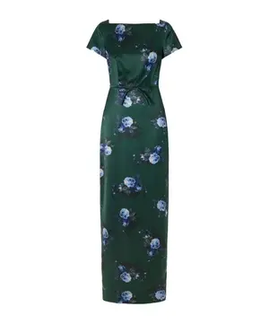 Erdem Duchess Bow-detailed Floral-printed Satin Gown - No