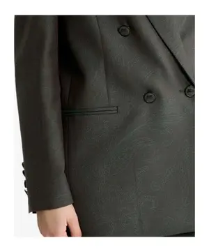 Etro Double-breasted Wool Jacquard Jacket With Paisley Motif