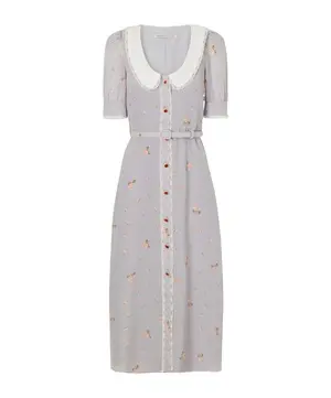 Alessandra Rich Chine Midi Dress - Gray