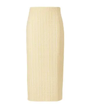 Alessandra Rich Tweed Midi Skirt - Yellow