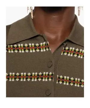 Dries Van Noten Striped Knit Polo Shirt