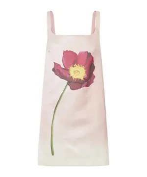 Oscar De La Renta Printed Satin Mini Dress - No