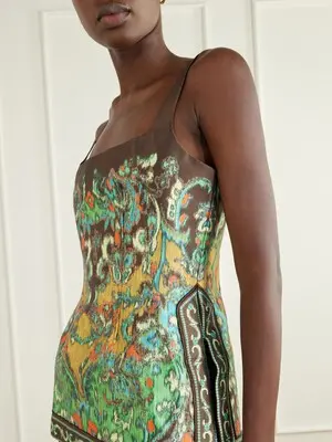 ALEMAIS Printed Satin-twill Blouse