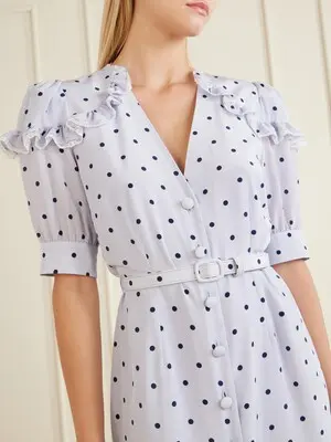 Alessandra Rich Lace-trimmed Silk Midi Dress