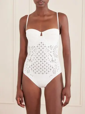Zimmermann Indra Embroidered Swimsuit