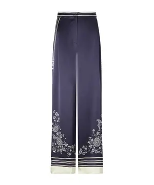 ALEMAIS Printed Silk-satin Wide-leg Pants - No