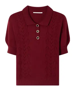 Alessandra Rich Open-knit Wool Polo Shirt - No