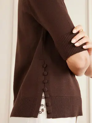 Oscar De La Renta Button-detailed Wool Sweater